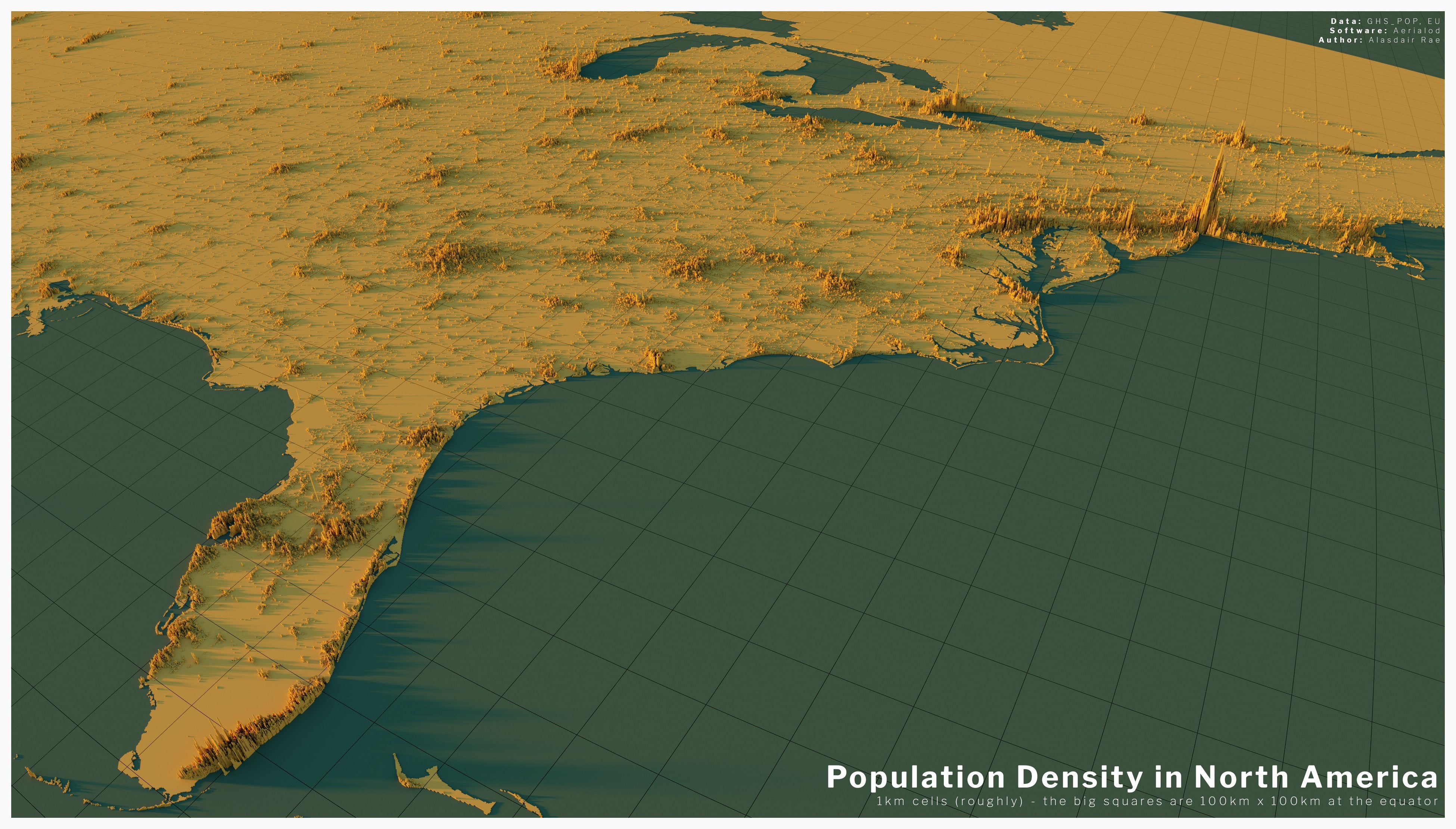 Detailed ‘spike maps’ show world’s population clusters…